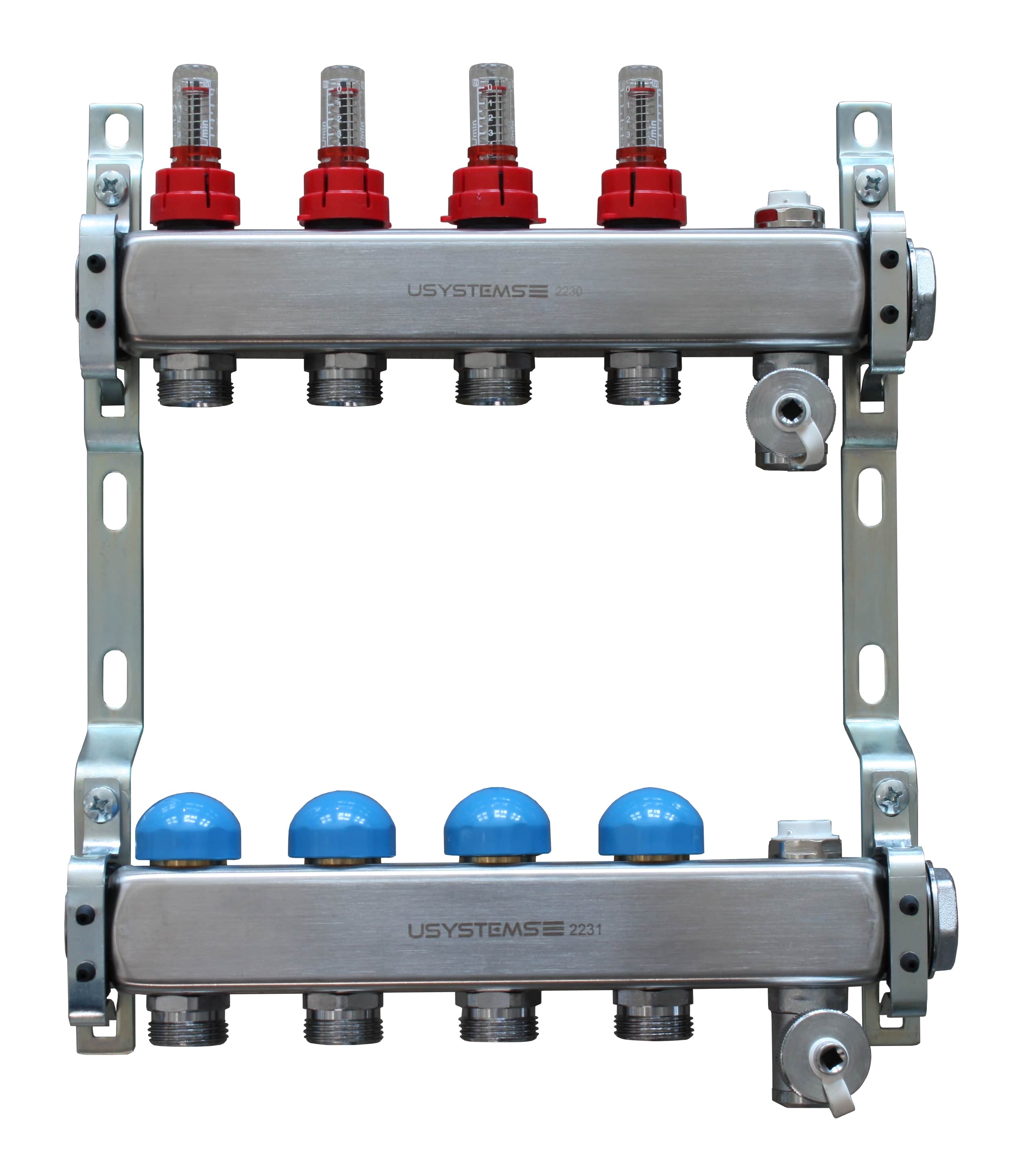 usystems коллектор ft с расходомерами стальной, выходы 4x3/4 евроконус '1ф - купить на ...